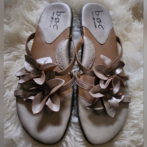 boc | Shoes | Boc Born Concept Gold Metallic Leather Flip Flops Sandals ...